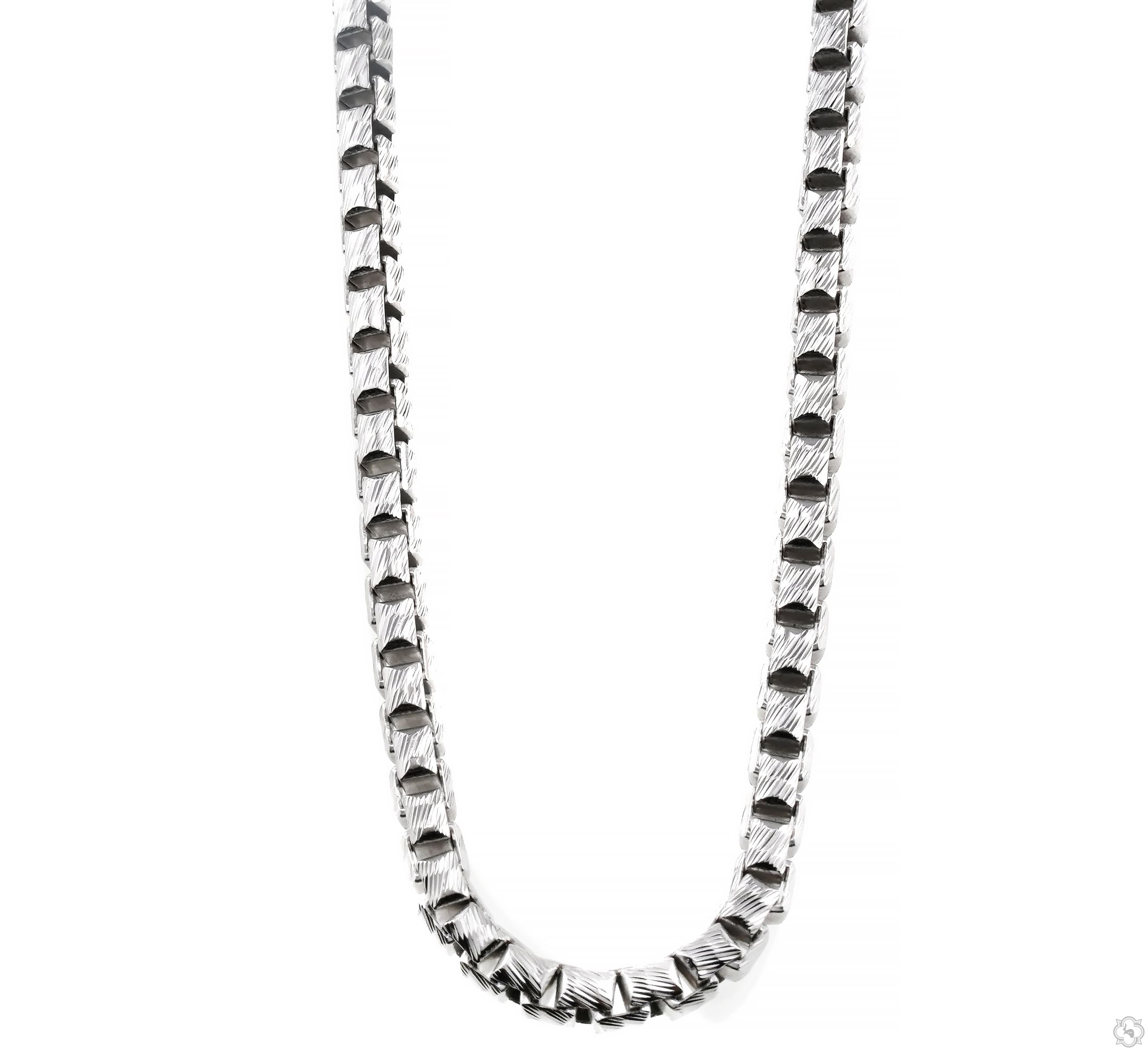 Silver Solid Round Slashed Box Link Chain 3.5mm 24 Inches 70619 – TraxNYC