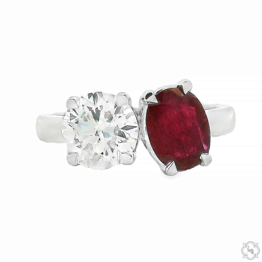 Toi et Moi Ruby & Diamond Ring 70757 – TraxNYC