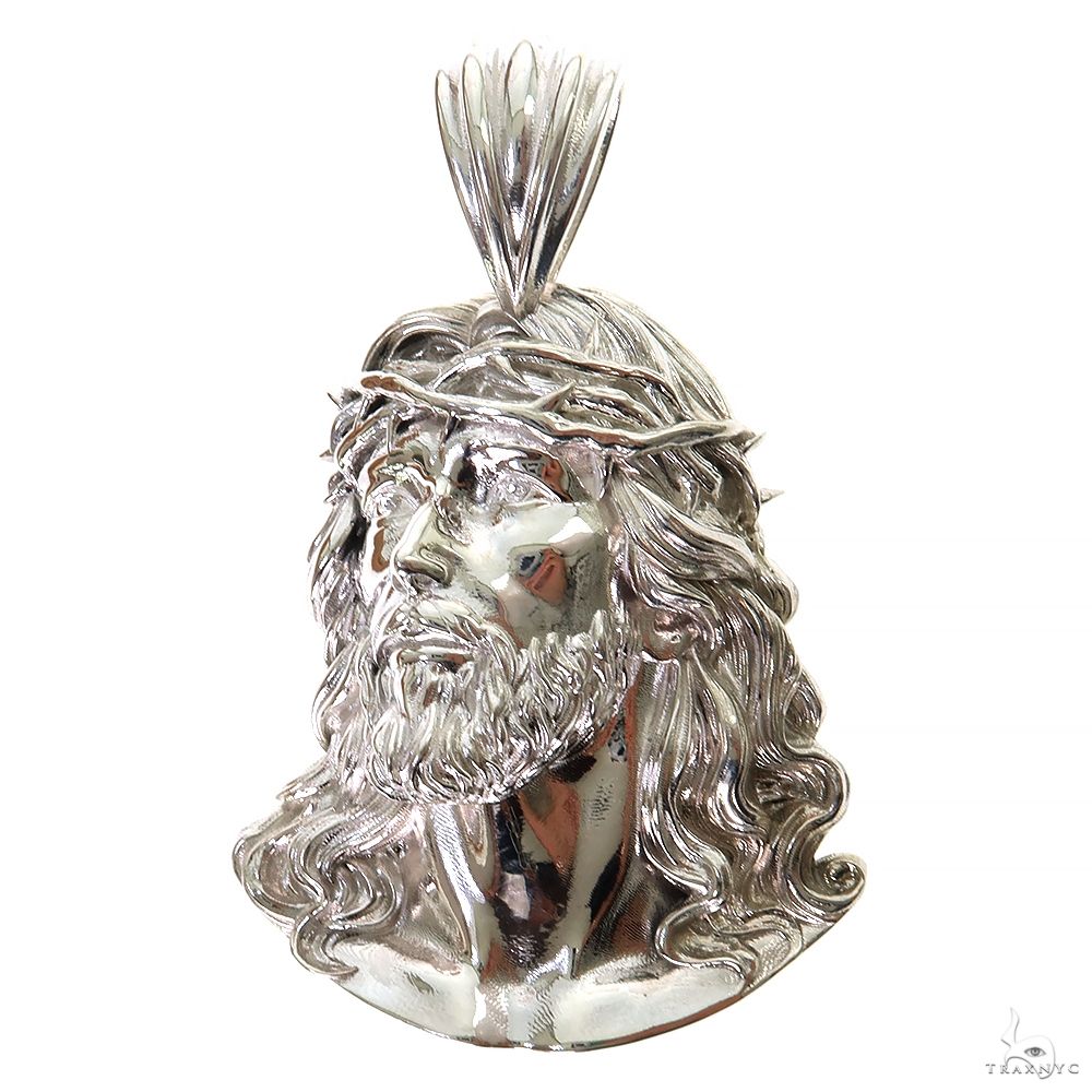 .925 Silver Jesus Pendant Large 69906 – TraxNYC